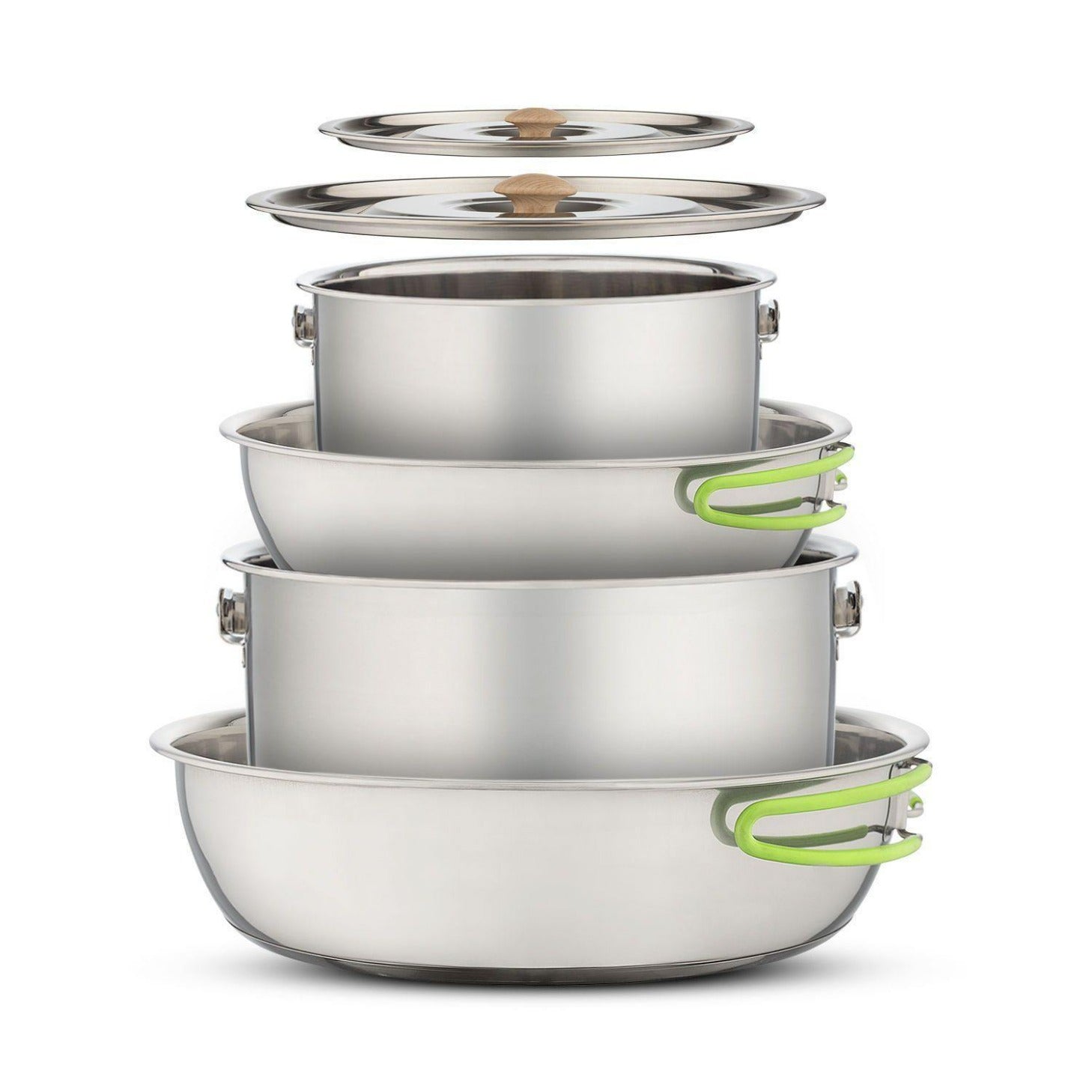 Camping Cookware Set - Compact Stainless Steel Campfire Cooking Pots ...